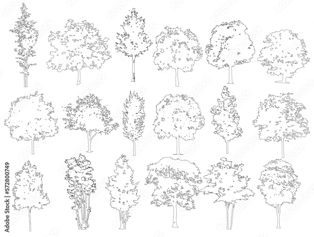 Vector illustration of tree silhouette is perfect for landscape design ...