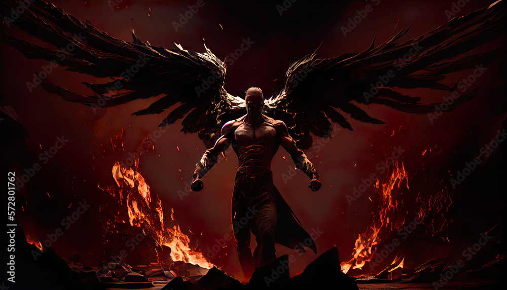 illustration of Lucifer, Fallen Angel, demon and evil, king of hell ...