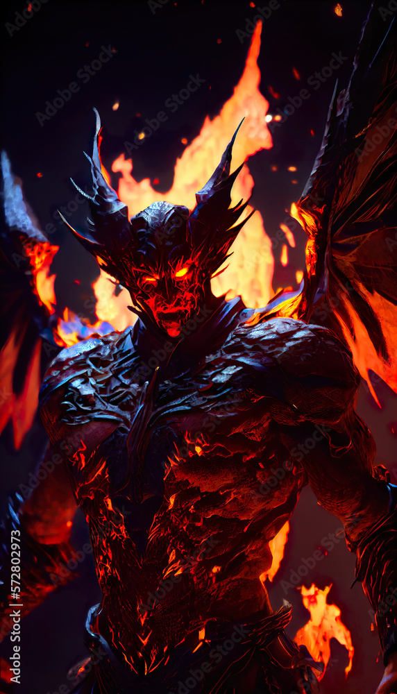 illustration of Lucifer, Fallen Angel, demon and evil, king of hell ...