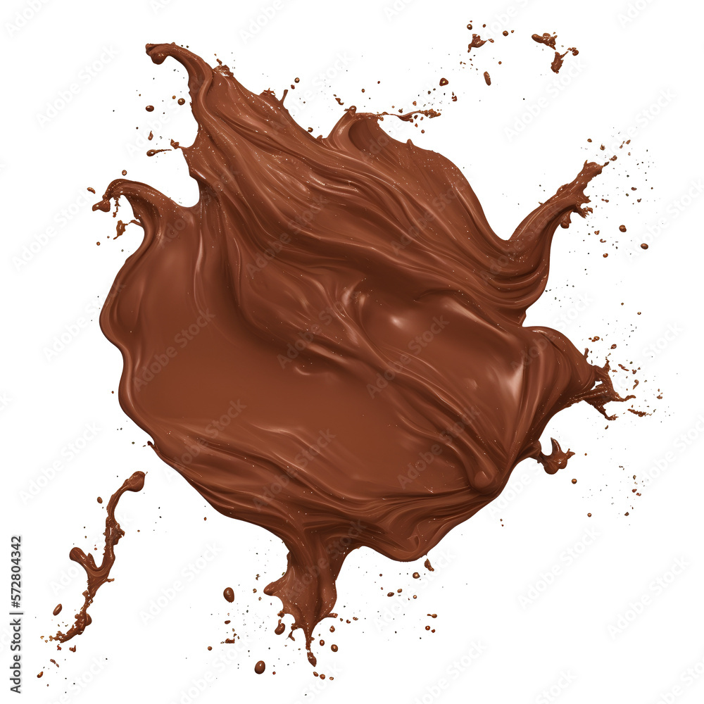 Splash and melted chocolate element illustration. Transparent PNG is ...