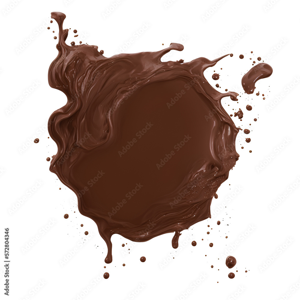 Splash and melted chocolate element illustration. Transparent PNG is ...