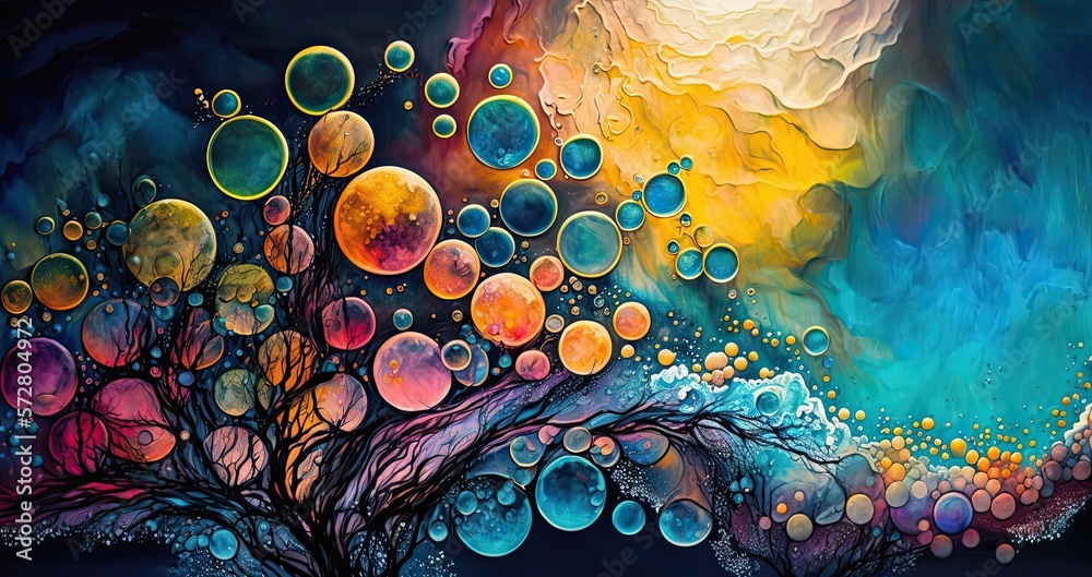 abstract background. Fusion between Pointillism and Alcohol ink ...