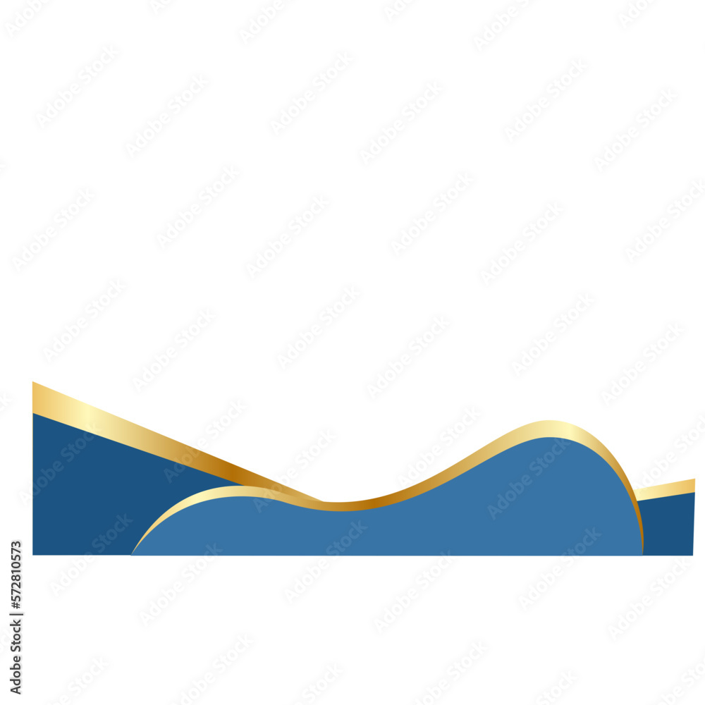 Blue footer with gold line. Abstract geometric shapes. Elegant border ...