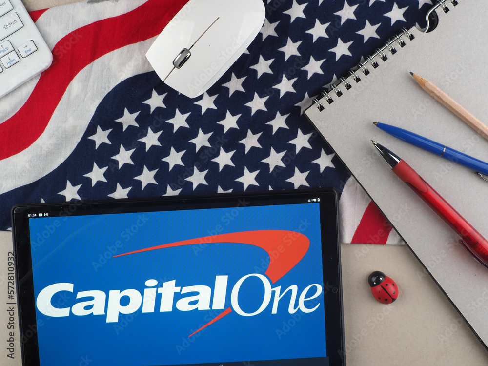 In this photo illustration, Capital One Financial Corporation logo seen ...