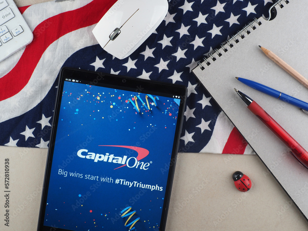 In this photo illustration, Capital One Financial Corporation logo seen ...