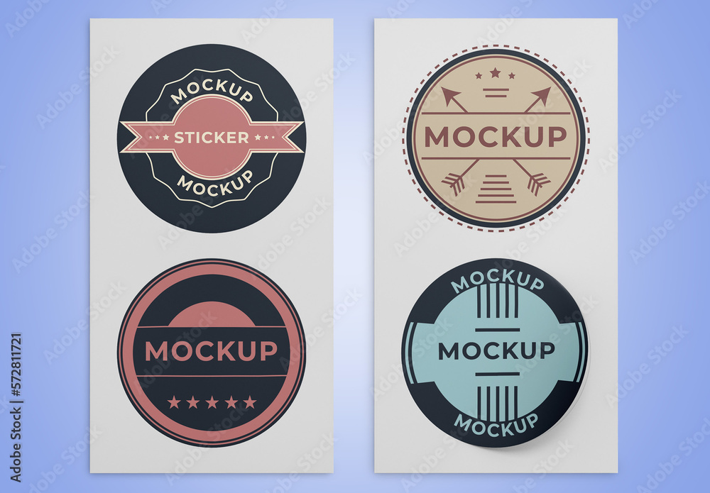 Sticker Mockup Stock Template | Adobe Stock