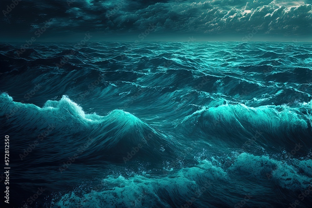 paysage de mer agitée et sombre avec vagues et écume, ciel nuageux ... paysage de mer agitée et sombre avec vagues et écume, ciel nuageux ...