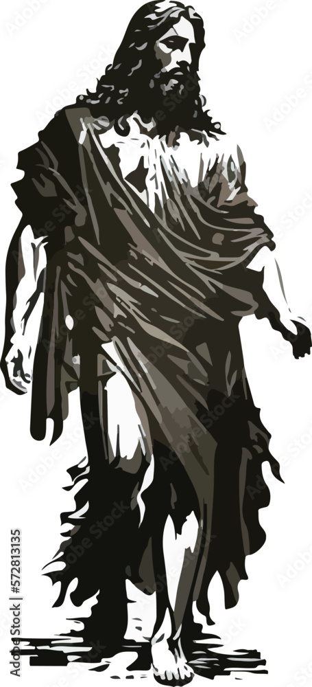 Jesus Christ walking Stock Vector | Adobe Stock