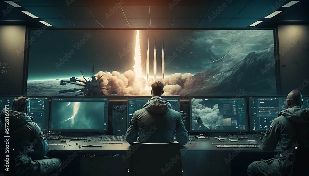 Military Concept. Military Surveillance Officers Work in the ...