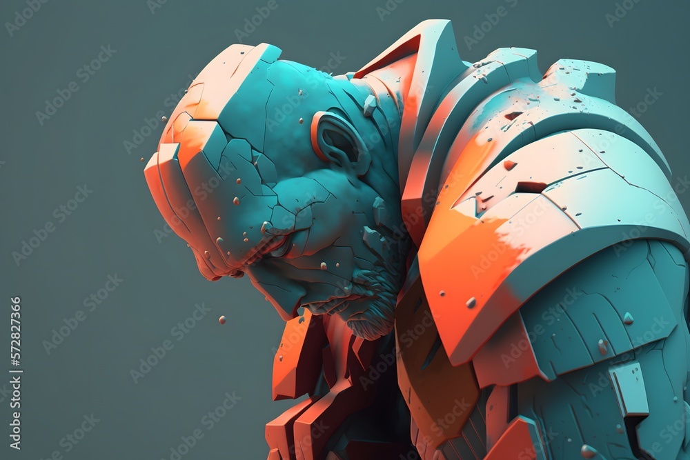 broken character created using AI Generative Technology Stock ...