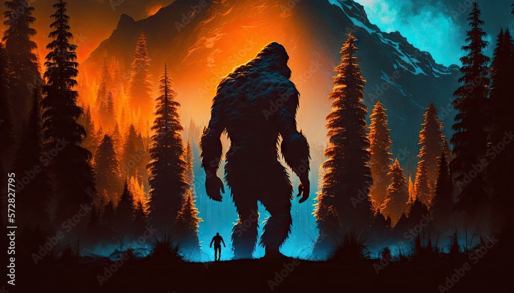 Cool, Epic, Artistic, Beautiful, and Unique Illustration of Bigfoot ...
