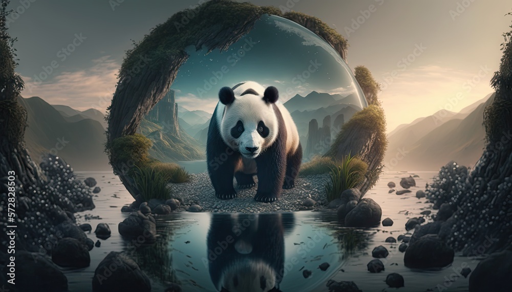 Cool, Epic, Artistic, Beautiful, and Unique Illustration of Panda ...