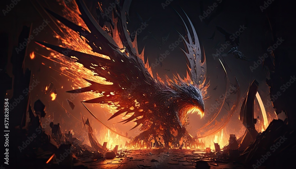 Cool, Epic, Artistic, Beautiful, and Unique Illustration of Phoenix ...