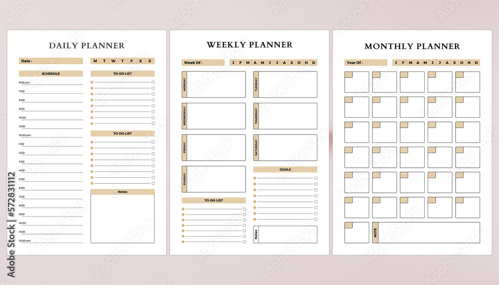 Minimalist planner pages templates. Printable Life & Business Planner ...