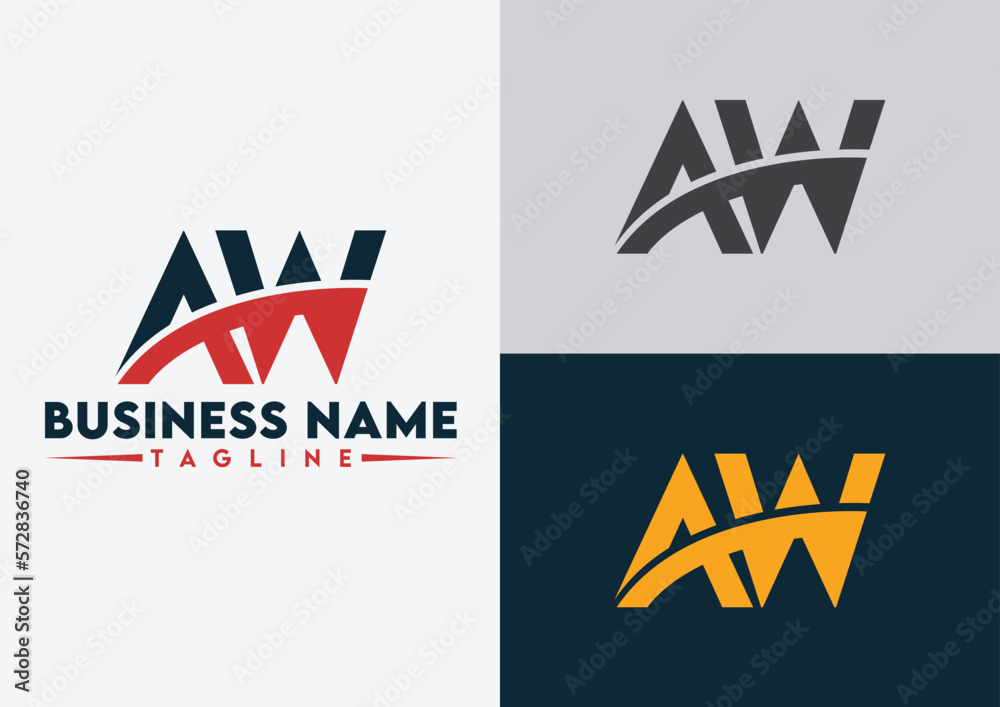 Letter AW logo design vector template, AW logo Stock Vector | Adobe Stock