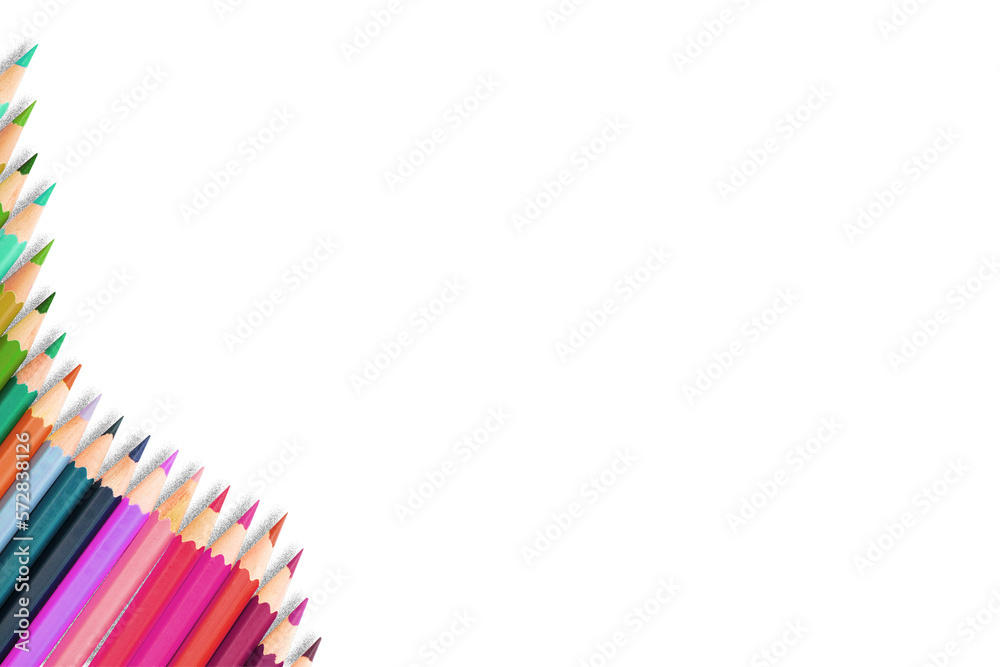 Colorful pencils isolated transparent background png Stock Photo ...