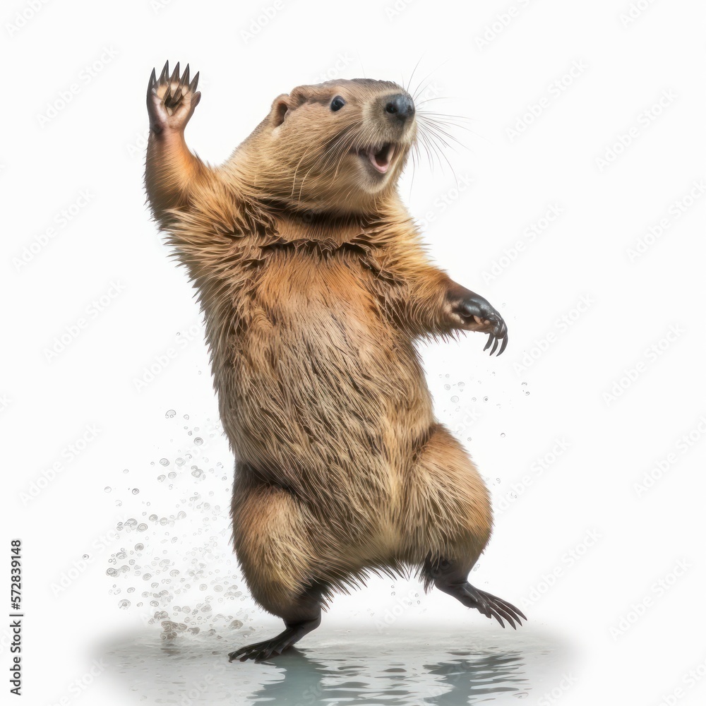 Detailed character portrait illustration of a friendly happy dancing ...