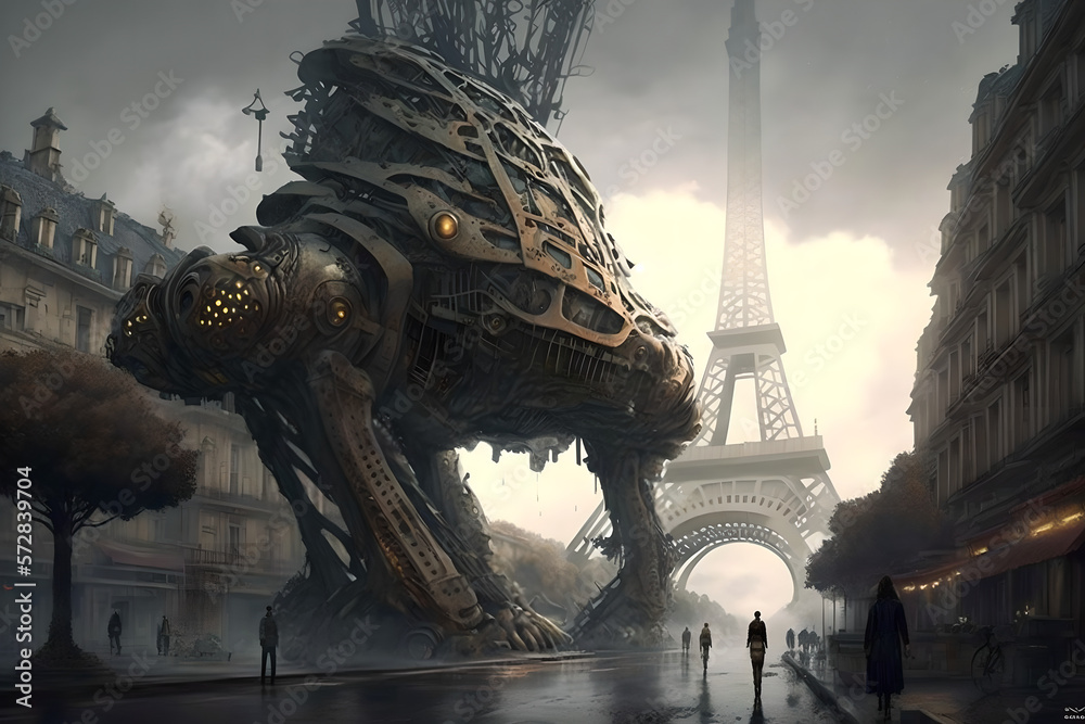 Huge Biomechanical evil monsters take over Paris, under the Eiffel ...