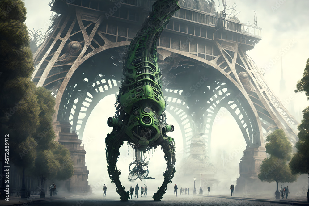 Huge Biomechanical evil monsters take over Paris, under the Eiffel ...