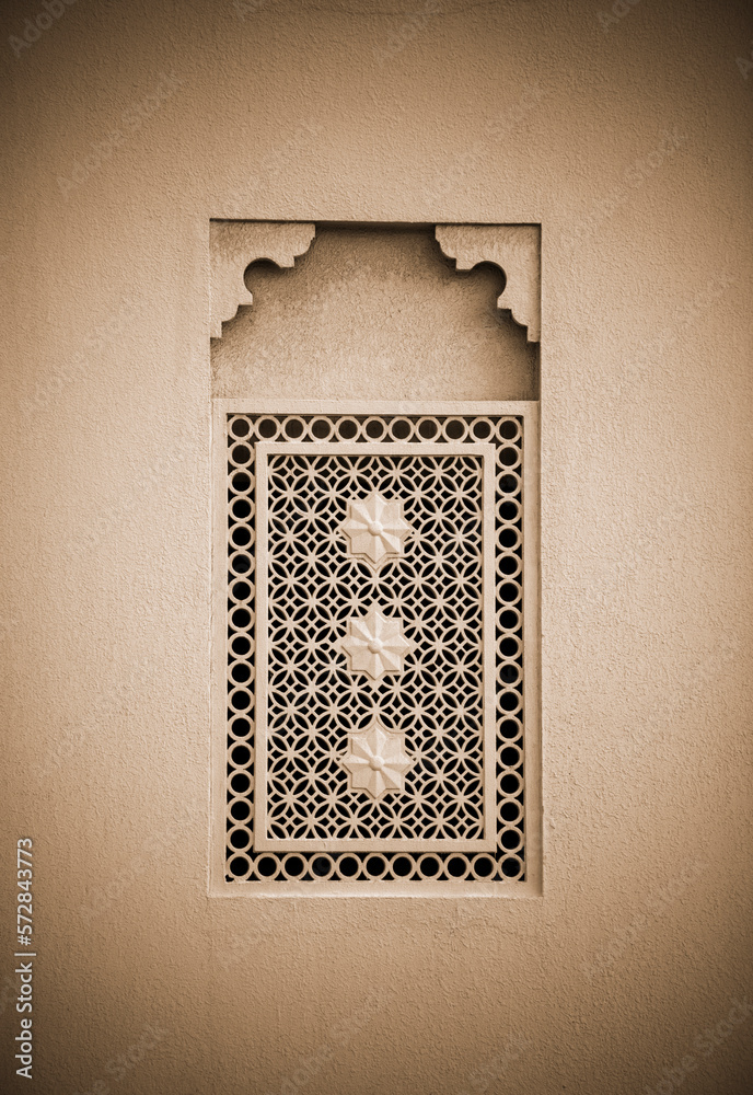 Window grill design of an old middle eastern architecture. Arabic ...