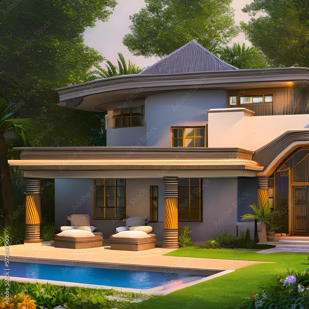 Design a one story bungalow with a modern twist 1_SwinIRGenerative AI ...