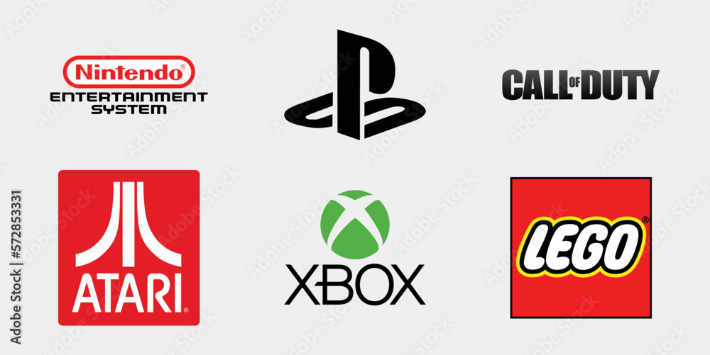 World best game logos collection. Vector brand icons. Stock Vector ...