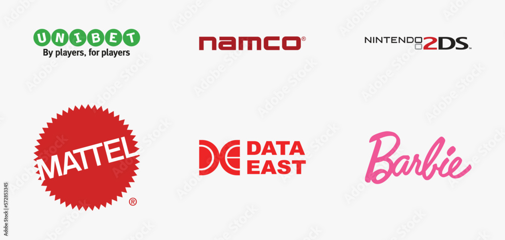 World best game logos collection. Vector brand icons. Stock Vector ...