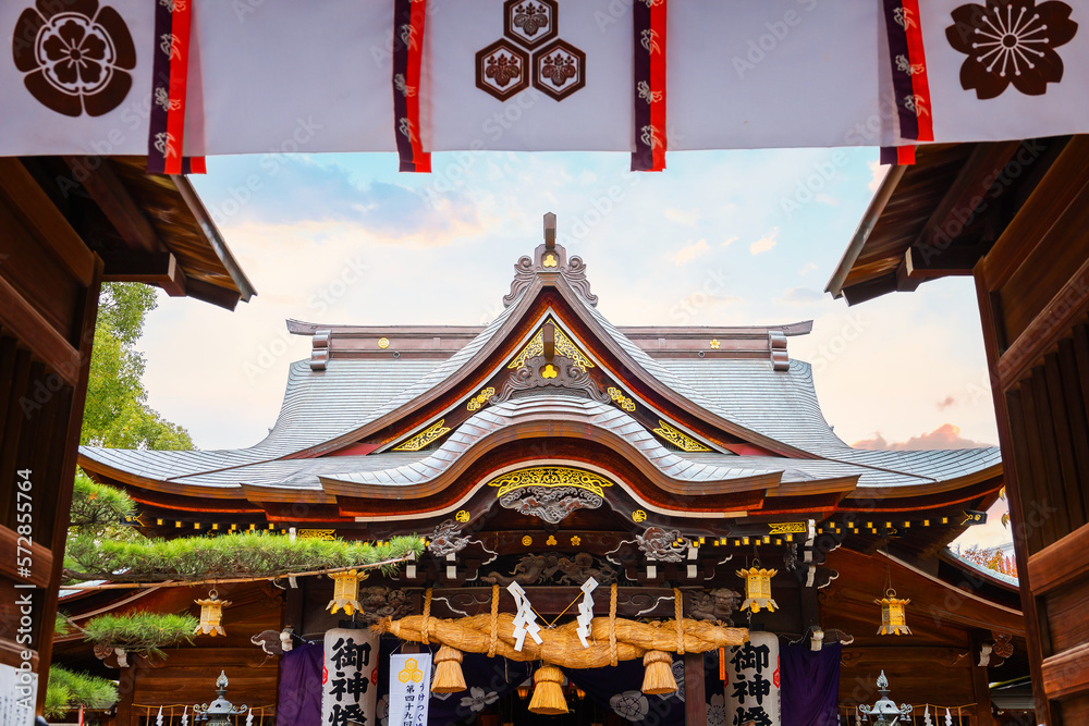 Foto de Fukuoka, Japan - Nov 20 2022: Kushida shrine in Hakata ward ...