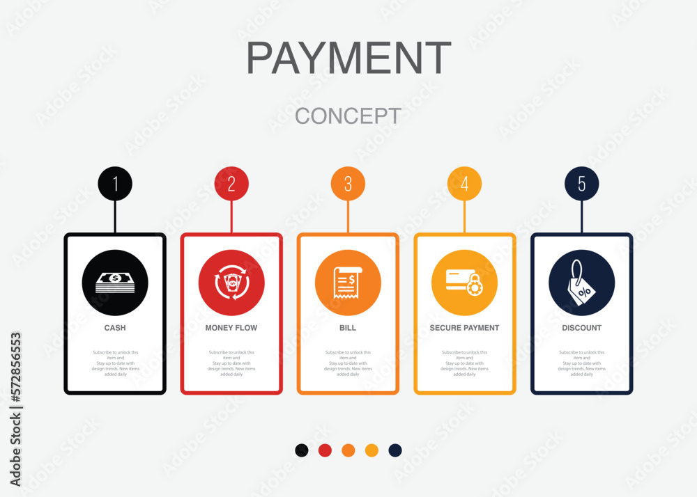 cash, money flow, bill, secure payment, discount, icons Infographic ...