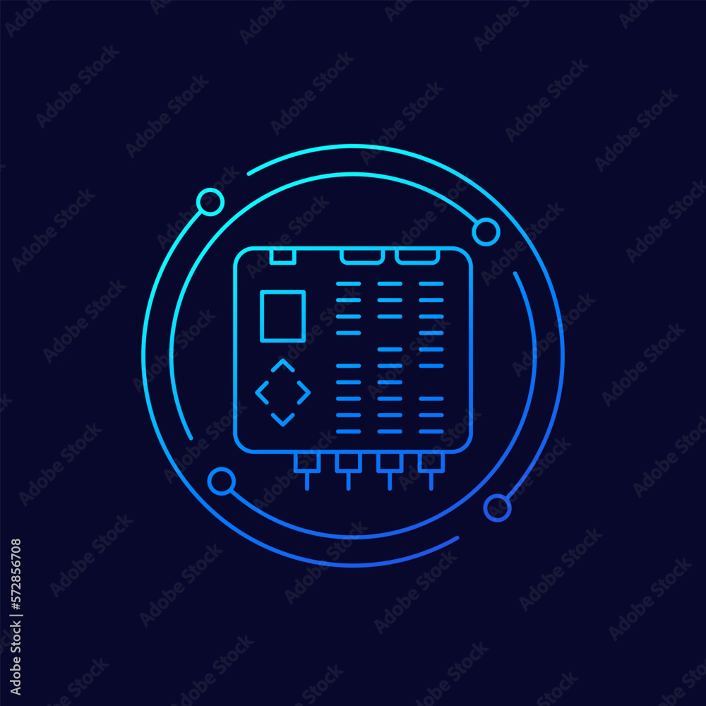 Plc Icon Programmable Logic Controller Linear Design Stock Vektorgrafik Adobe Stock
