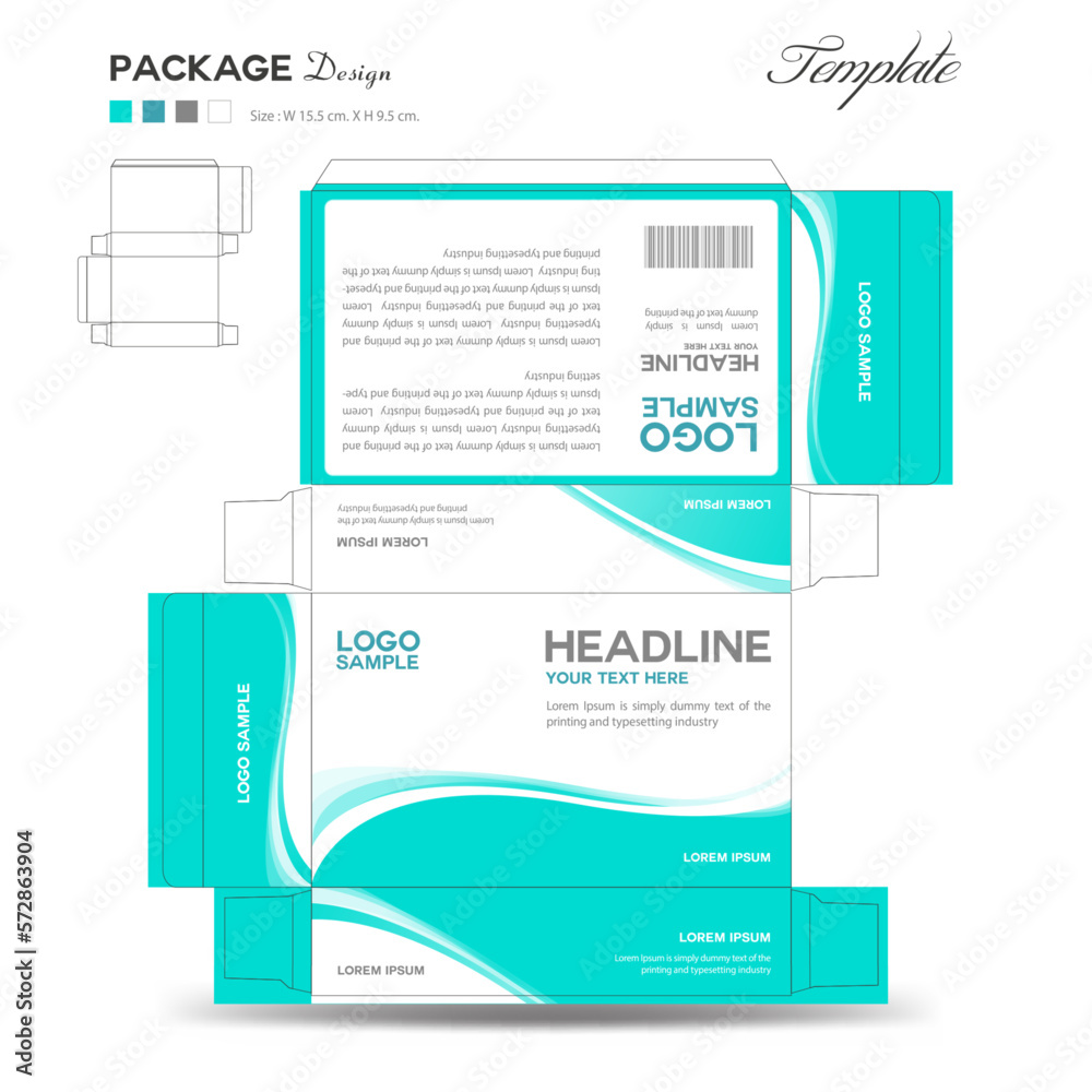 Supplements and Cosmetic box design, Package design template, box ...