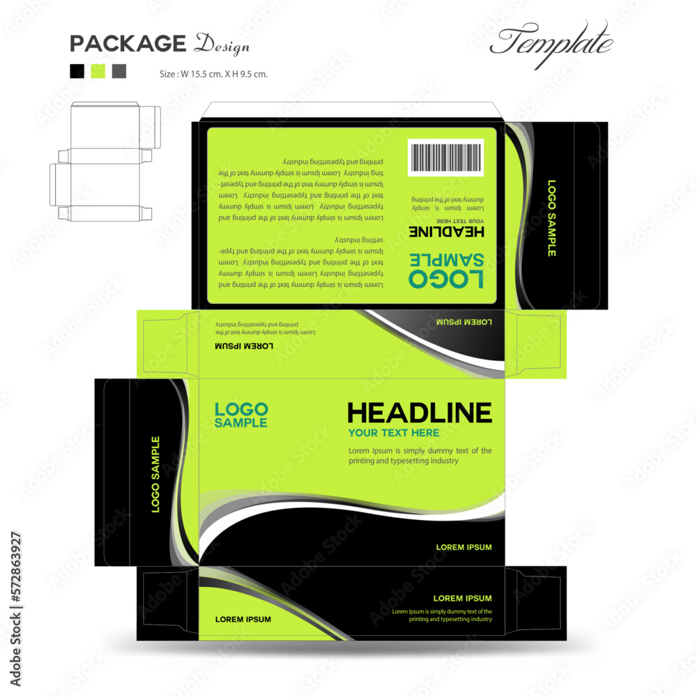 Supplements and Cosmetic box design, Package design template, box ...
