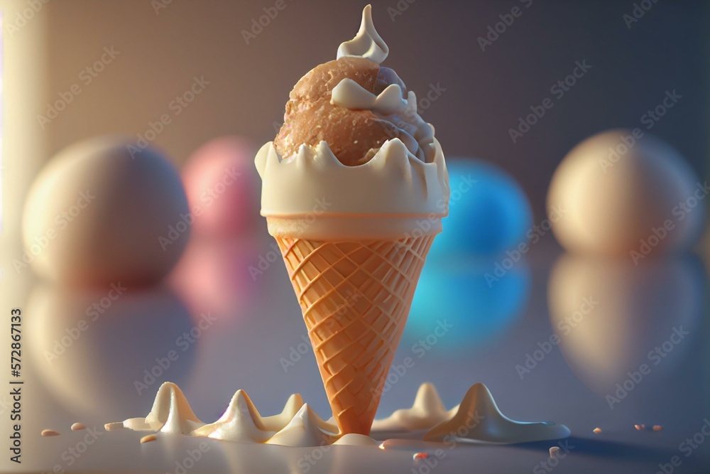 ice cream cone, high definition, - Photorealistic, Closeup, High Angle ...