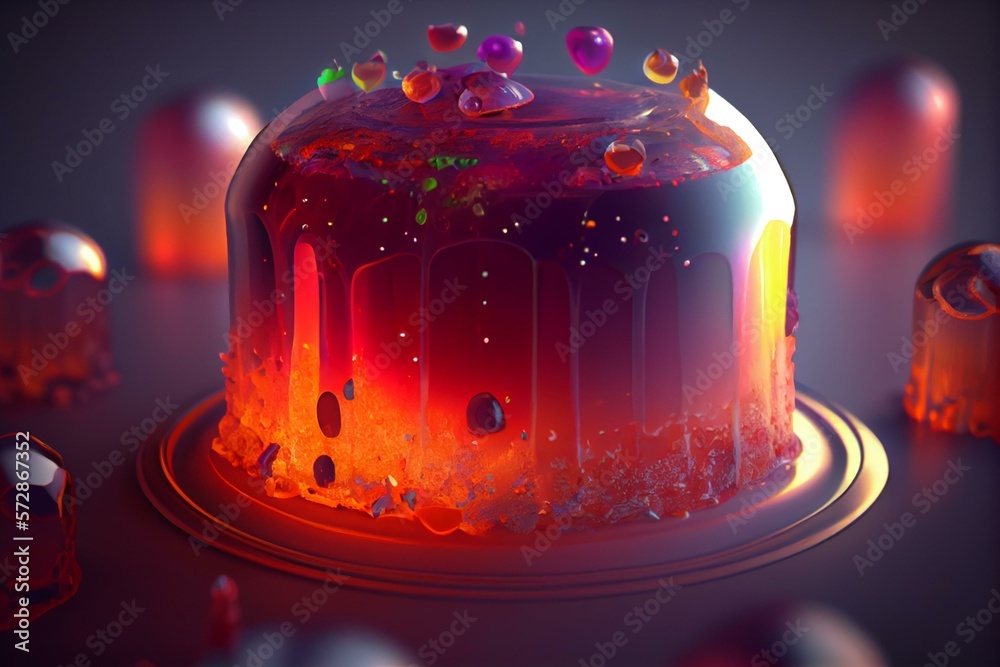 jelly cake, high definition, - Photorealistic, Closeup, High Angle ...