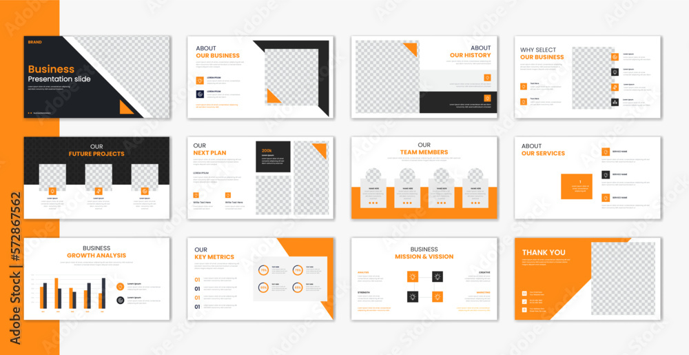 Corporate template presentation design and page layout design, business ...