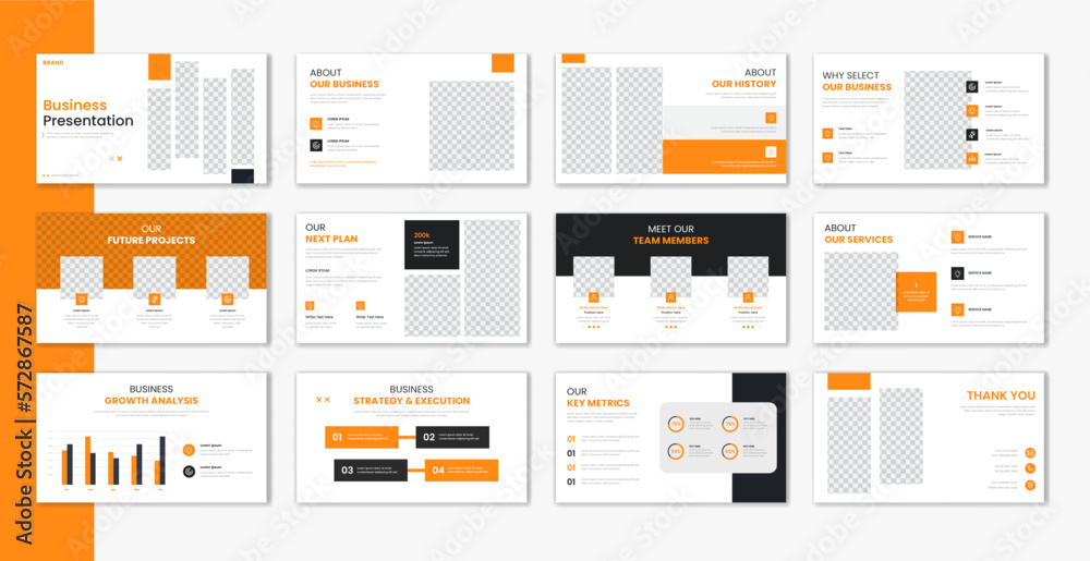 Corporate template presentation design and page layout design, business ...