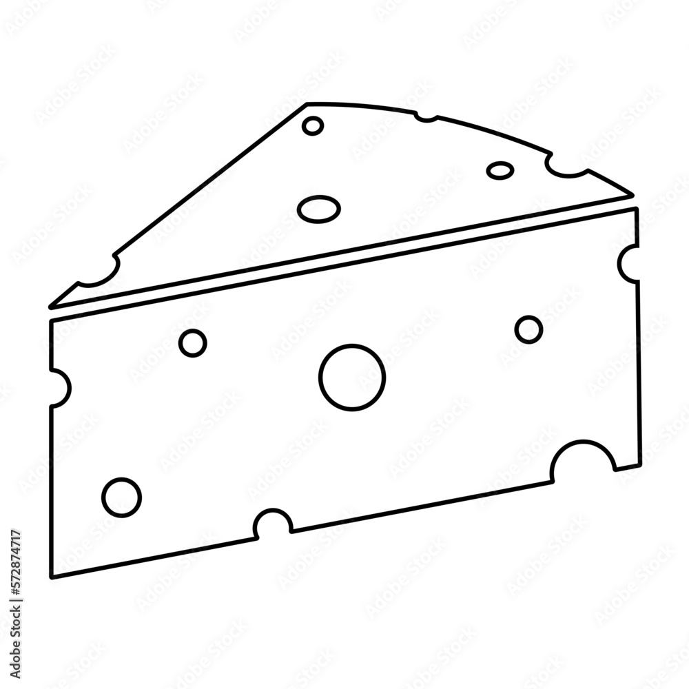 Cheese Outline Svg, Cheese Outline Cut File Stock Vector | Adobe Stock