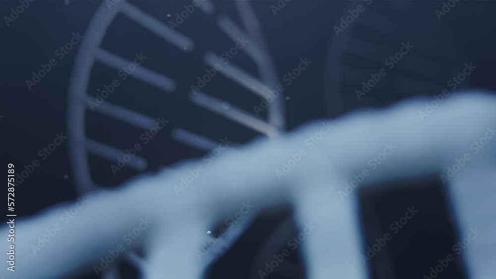 DNA strands moving in a smooth looping motion, seamless looping ...