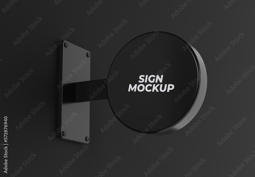 Black Street Sign Logo Mockup Stock Template | Adobe Stock
