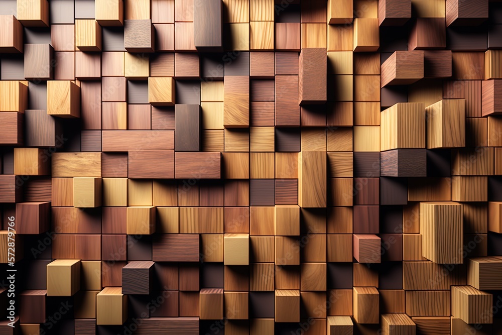 Shiny, textured mosaic tiles set in a wall design. A backdrop made of ...