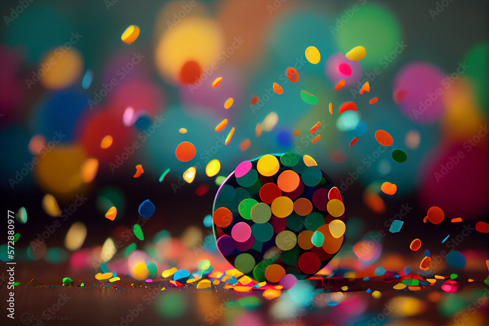 Festive flying in the air colored confetti for the celebration and ...