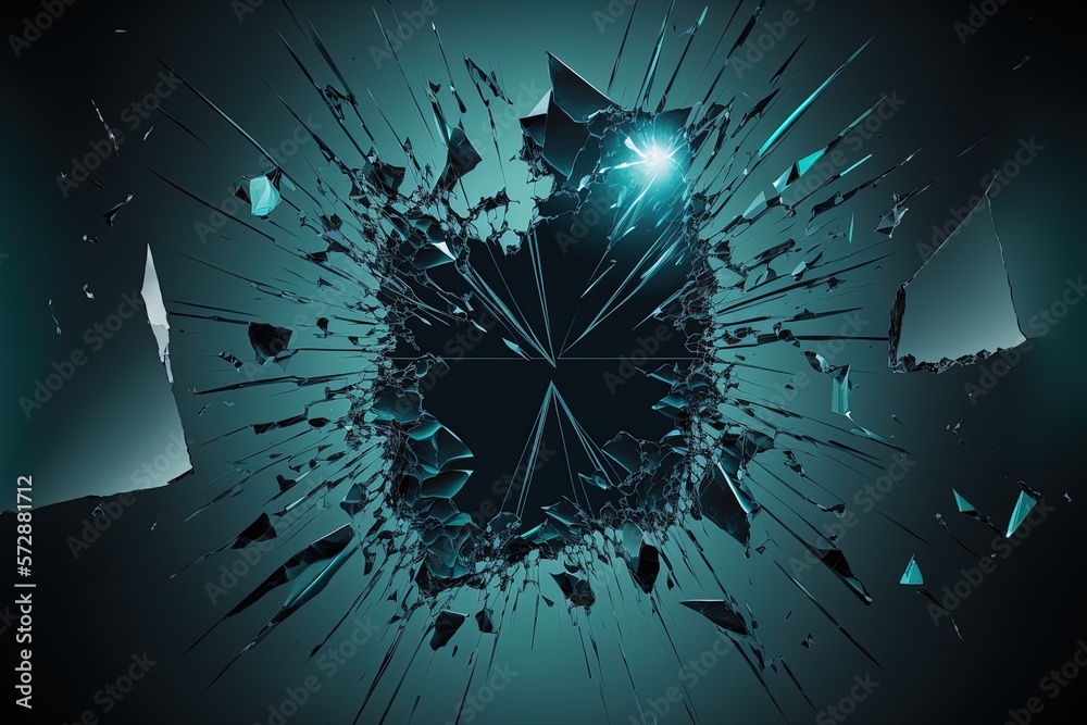 Mirror with a broken backdrop and shattered panes of glass Generative ...