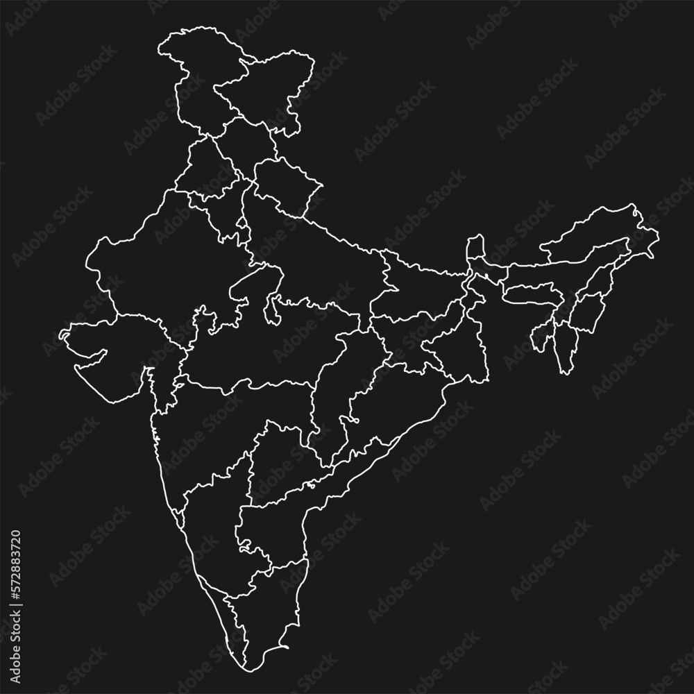 High resolution transparent latest state outline map of India Stock ... High resolution transparent latest state outline map of India Stock ...