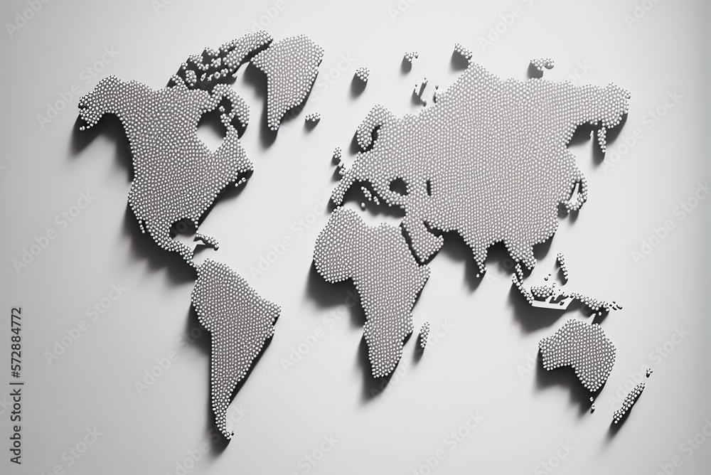 graphic showing the planet shown with hexagonal dots on a white ...