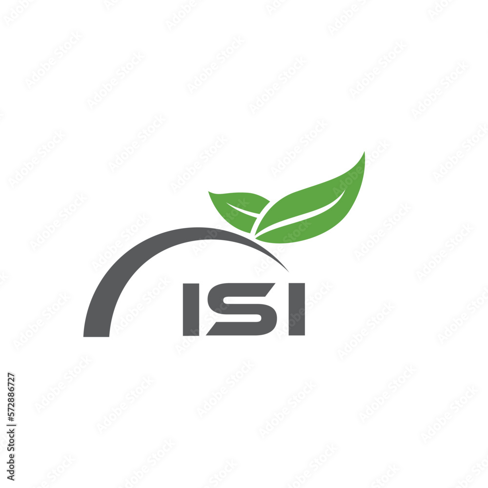ISI letter nature logo design on white background. ISI creative ...