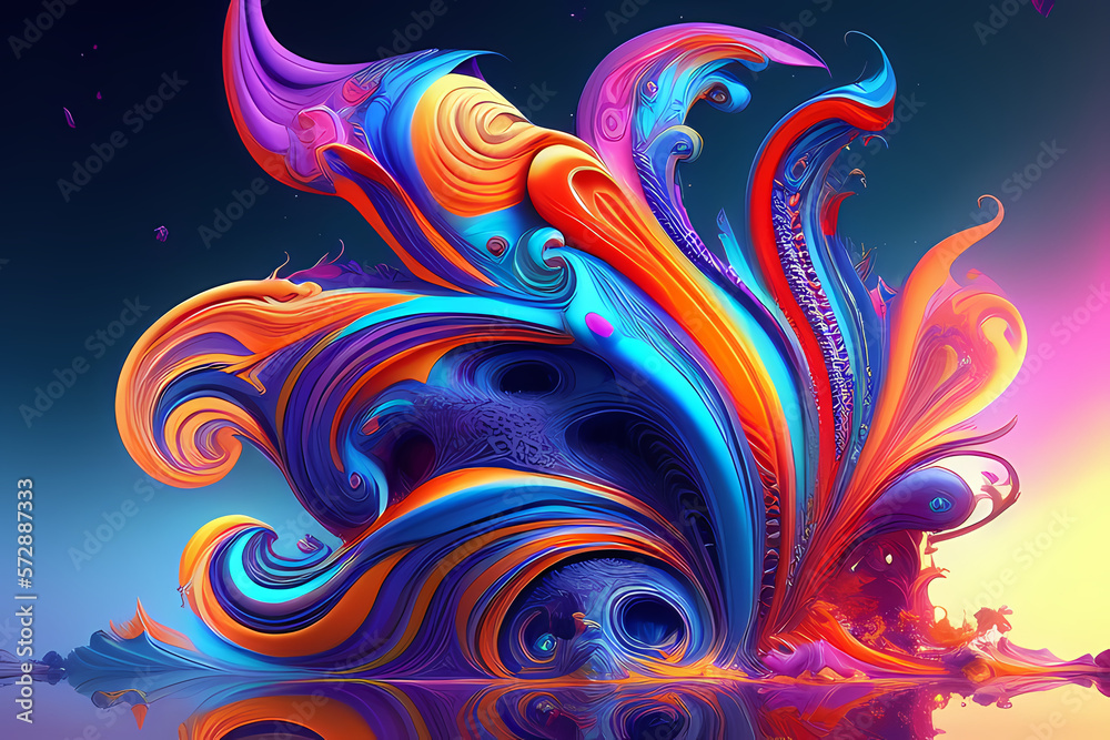 abstract background with color inversion gradient render waves exture ...