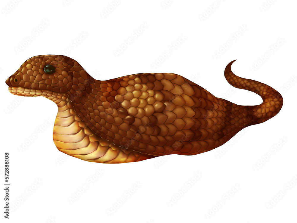 Illustration of Japanese cryptids animal named Tsuchinoko. The name ...