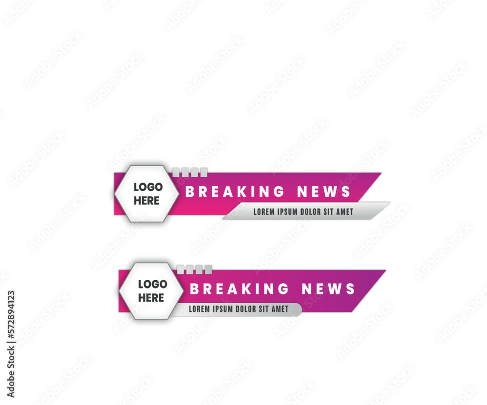 colorful lower thirds set template vector. gradient modern, simple ...