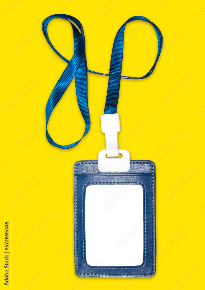 Blue ID card, front view and can be used as a mockup for a sample ID ...