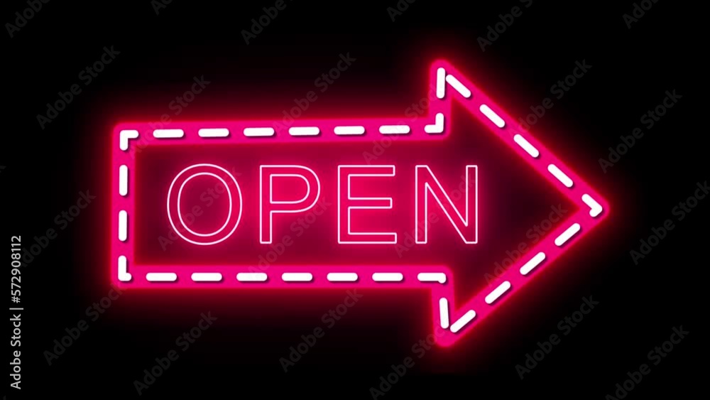Night Club Bar Direction Neon Arrow With Open Sign,Neon Red Arrow With ...